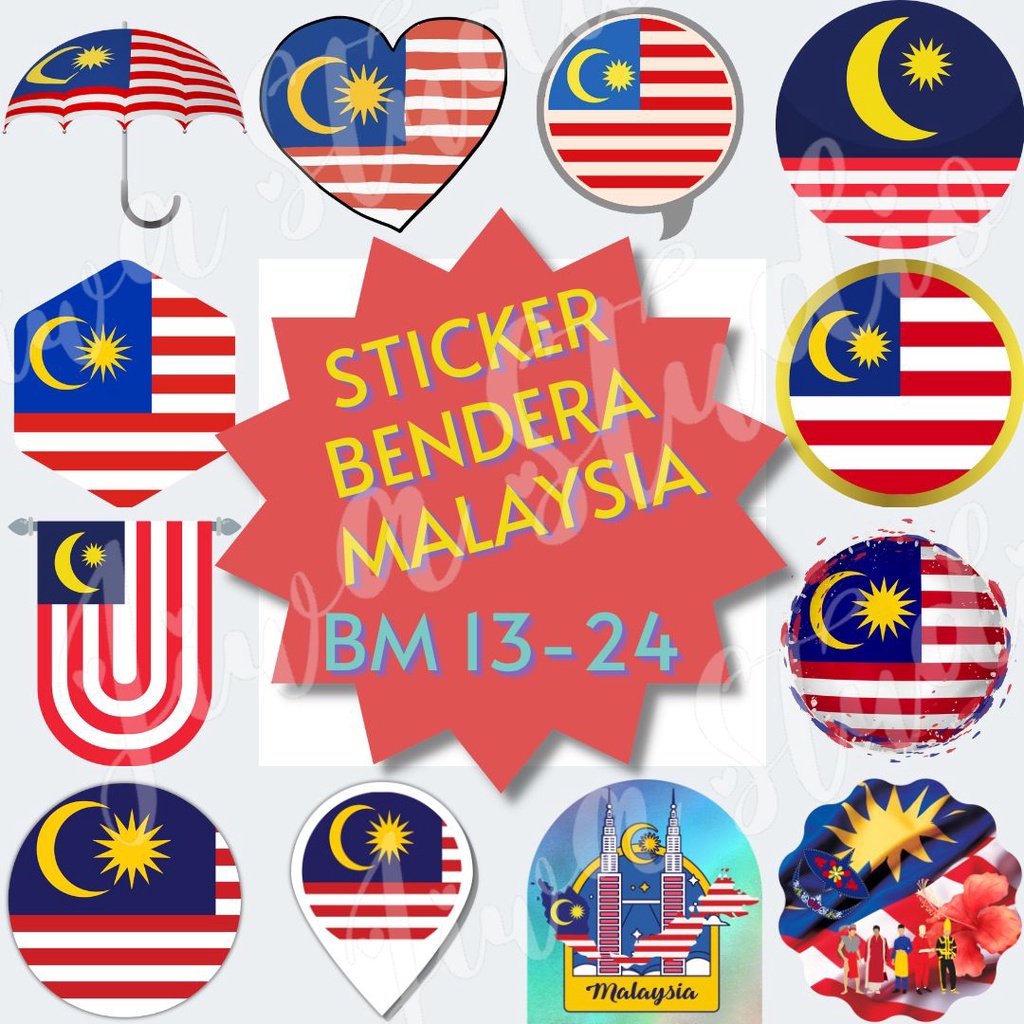 (BM 13-24) 50pcs Stiker Hari Merdeka Murah & Cantik | 4cm - 7cm sticker ...