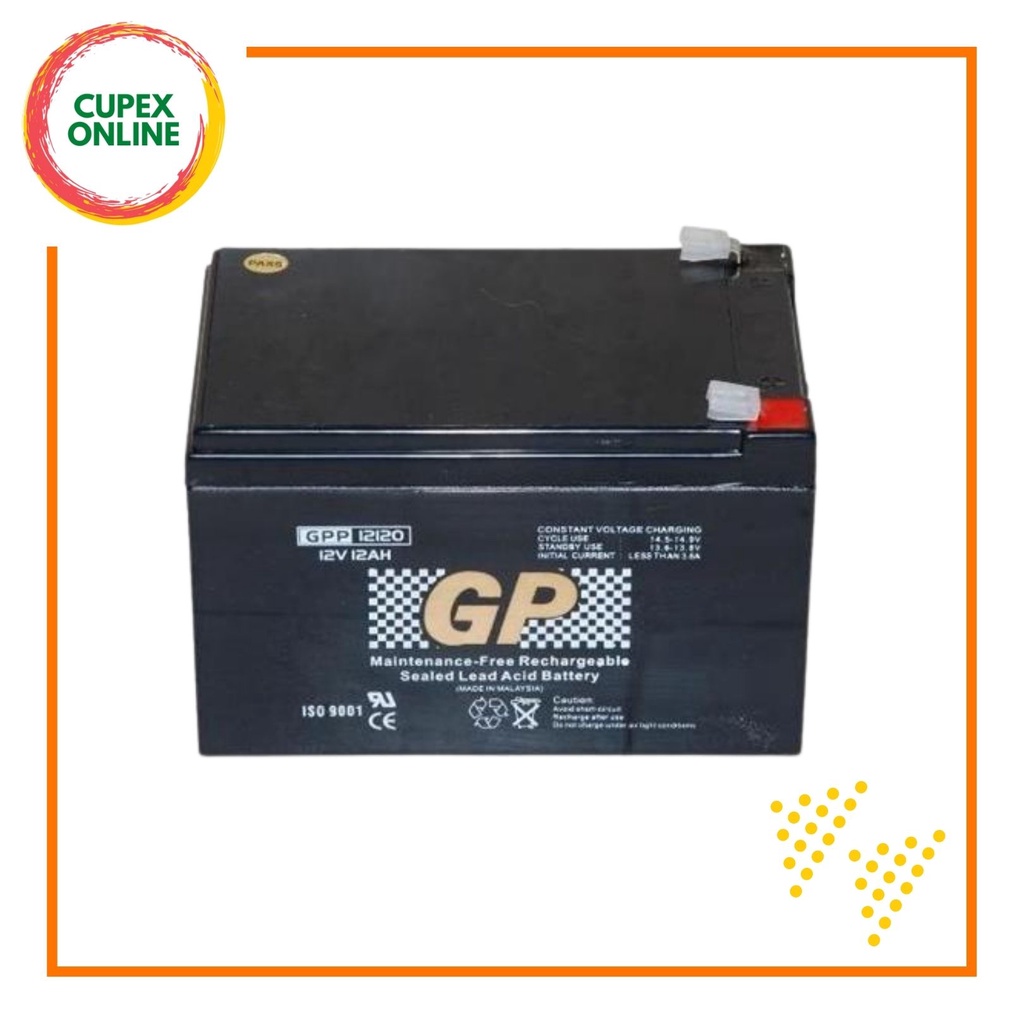 GP GPP 12120 SLA Battery 12v 12AH (cupex) | Shopee Malaysia