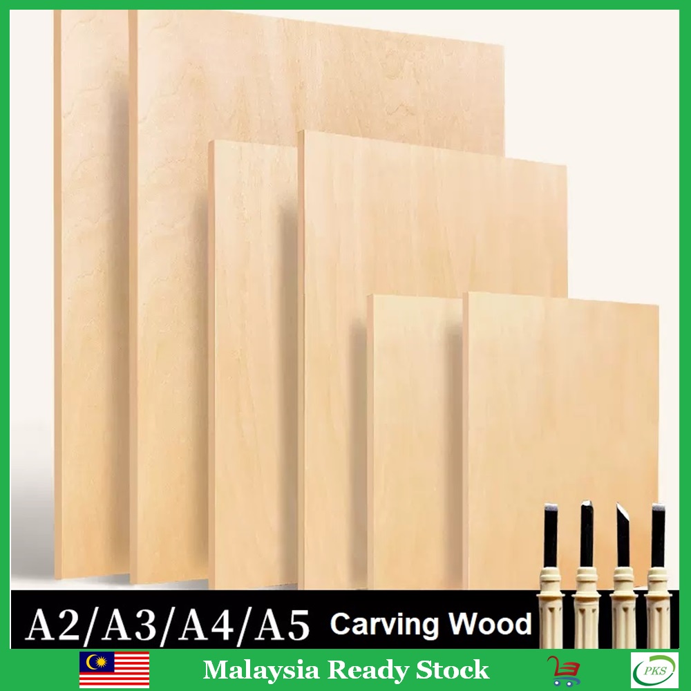 Carving Wood Board A5/A4 Size Art Carving Wood-Based Panels Board Papan ...