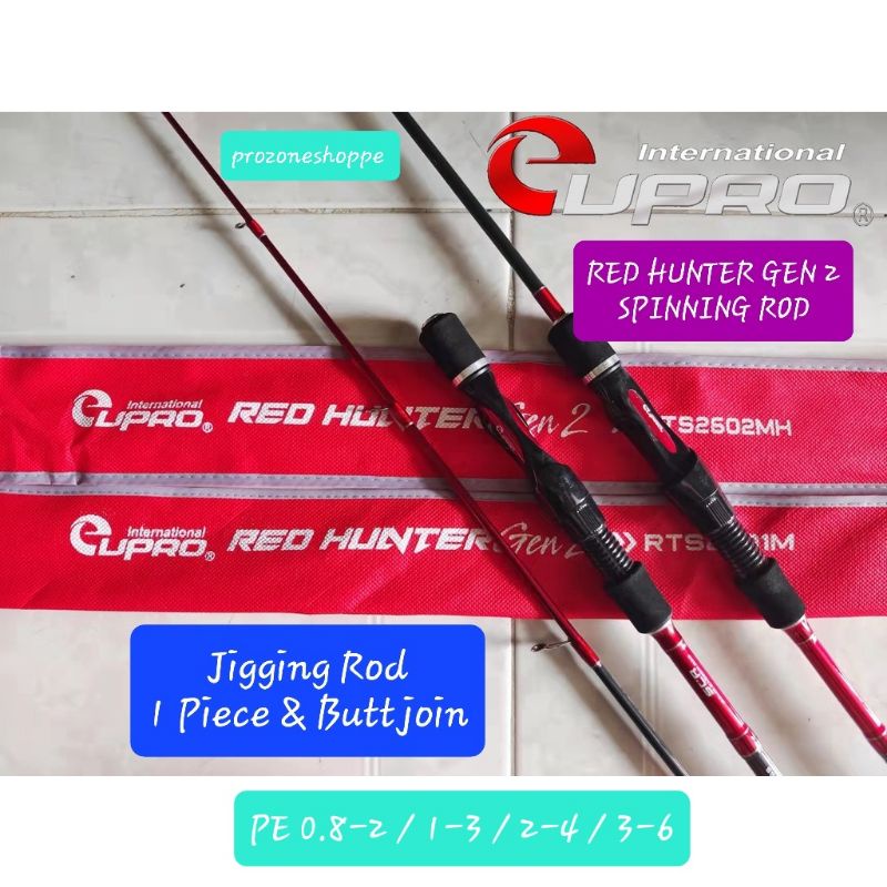 🔥🔥 NEW!! 🔥🔥 EUPRO RED HUNTER GEN 2 SPINNING JIGGING ROD | Shopee Malaysia