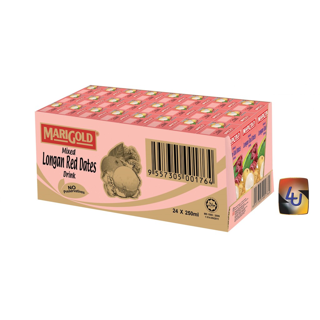 Marigold Mixed Longan Red Dates 250ml X 12 Less Sugar (Ready Stock ...