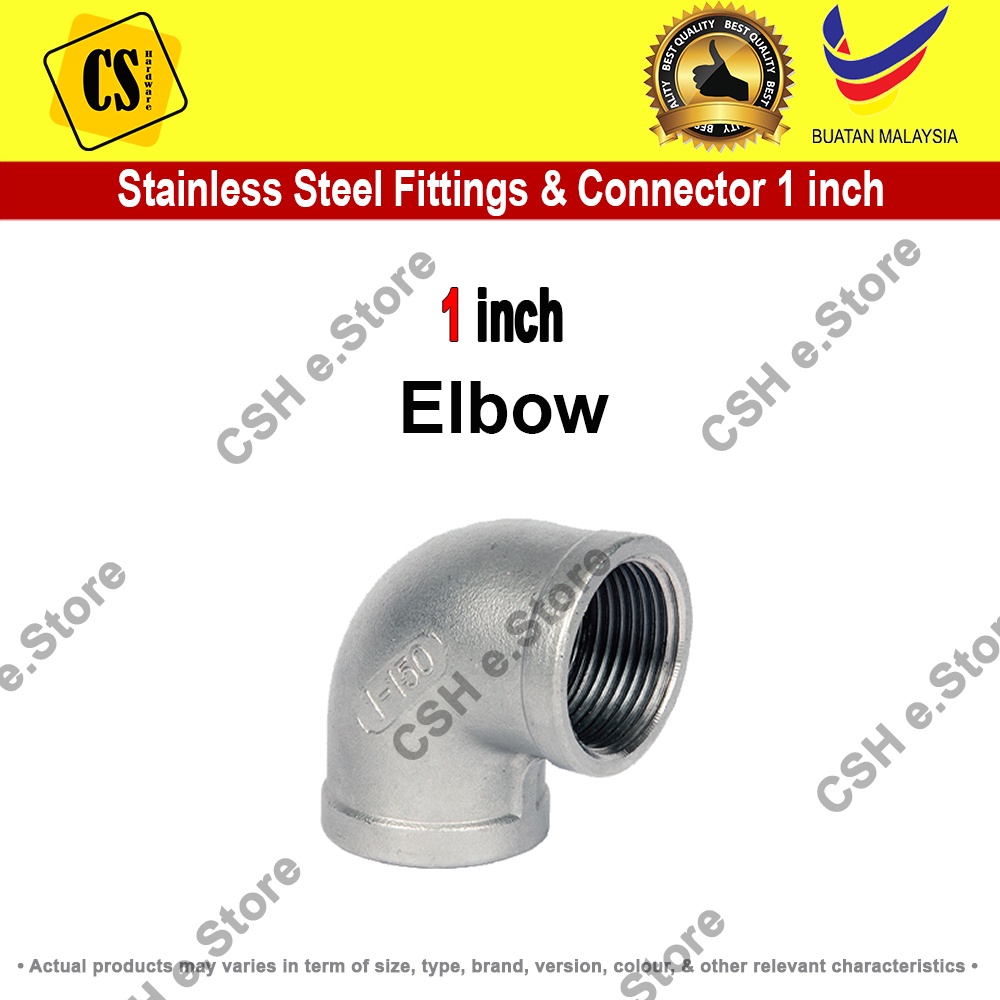 Stainless Steel 1 in Elbow Socket Tee 45 Elbow Nipple Bush Reducer End ...