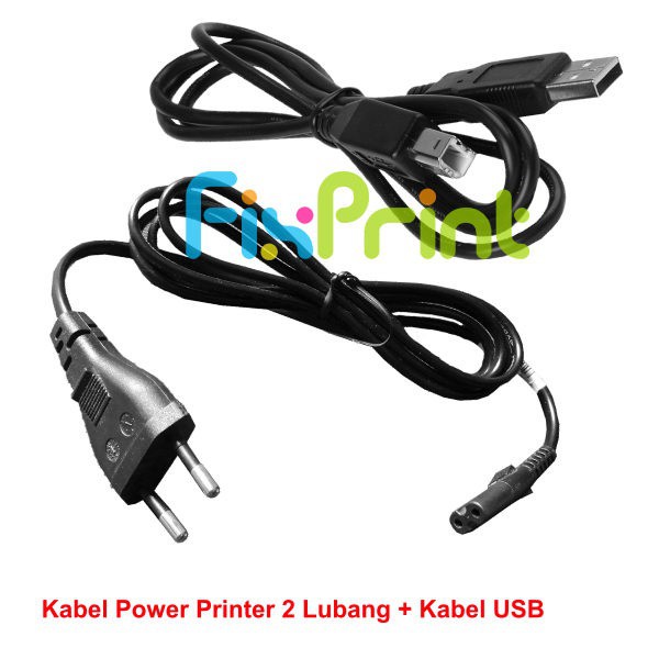 Canon HP Epson Printer Power Cable 2 Holes & USB Computer Cable L120 ...