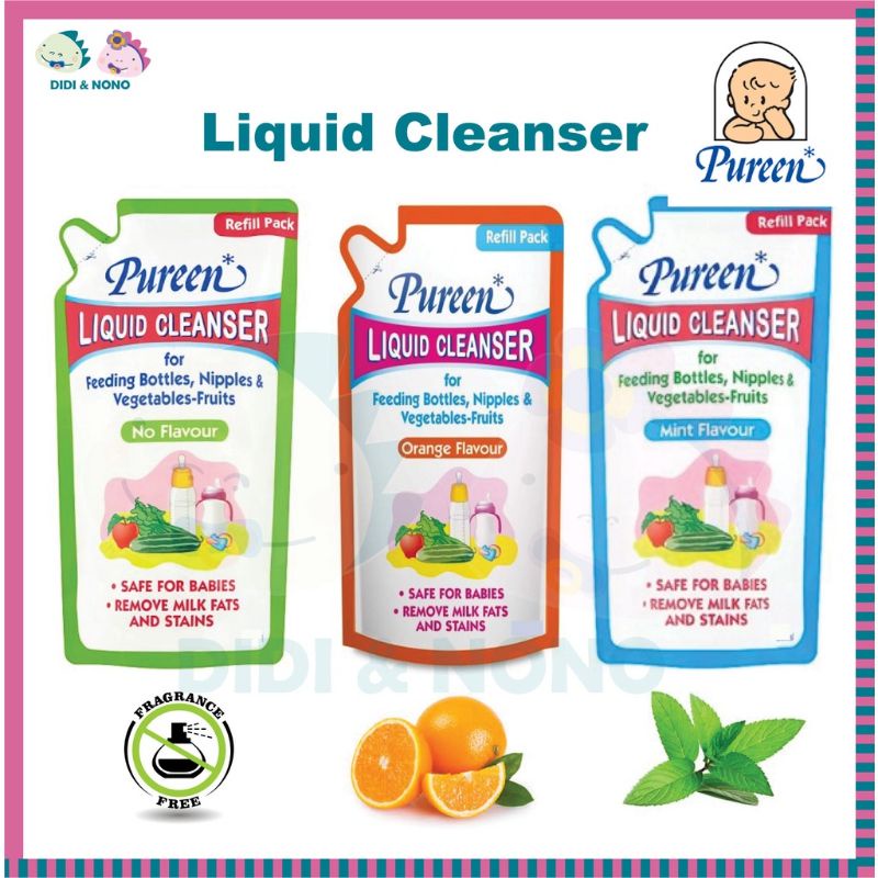 PUREEN LIQUID CLEANSER REFILL PACK Mint or orange 600ML No flavor 550ml ...