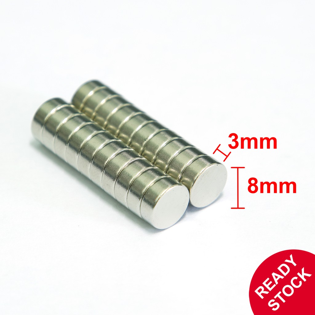Magnet Neodymium N35 Premium Neodymium Magnet - 8mm x 3mm 8x3 Sangat ...