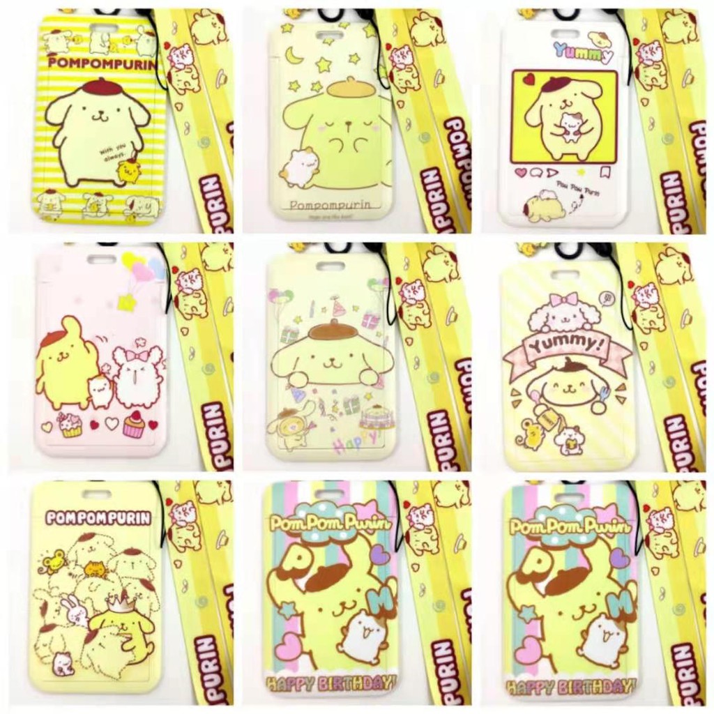 pompompurin Cartoon Cute Card Holder With Lanyard Neck Strap Card Bus ...