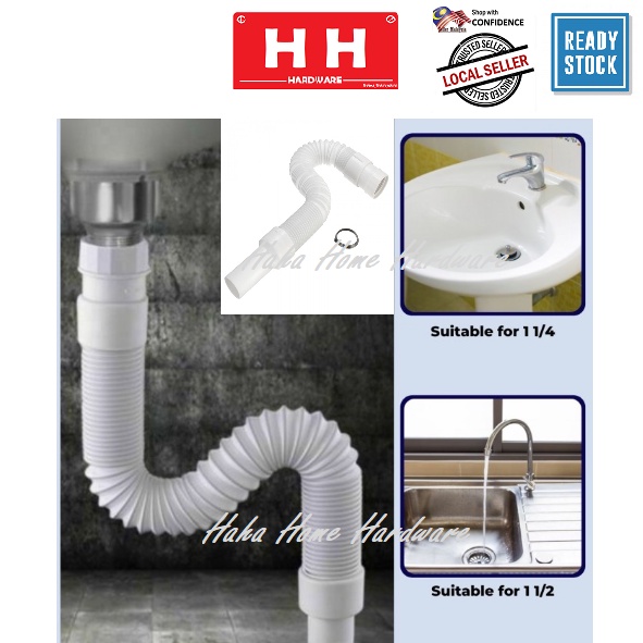 Paip Sinki Dapur Fleksibel ; Flexible Waste UPVC Drainage Hose in Sink ...