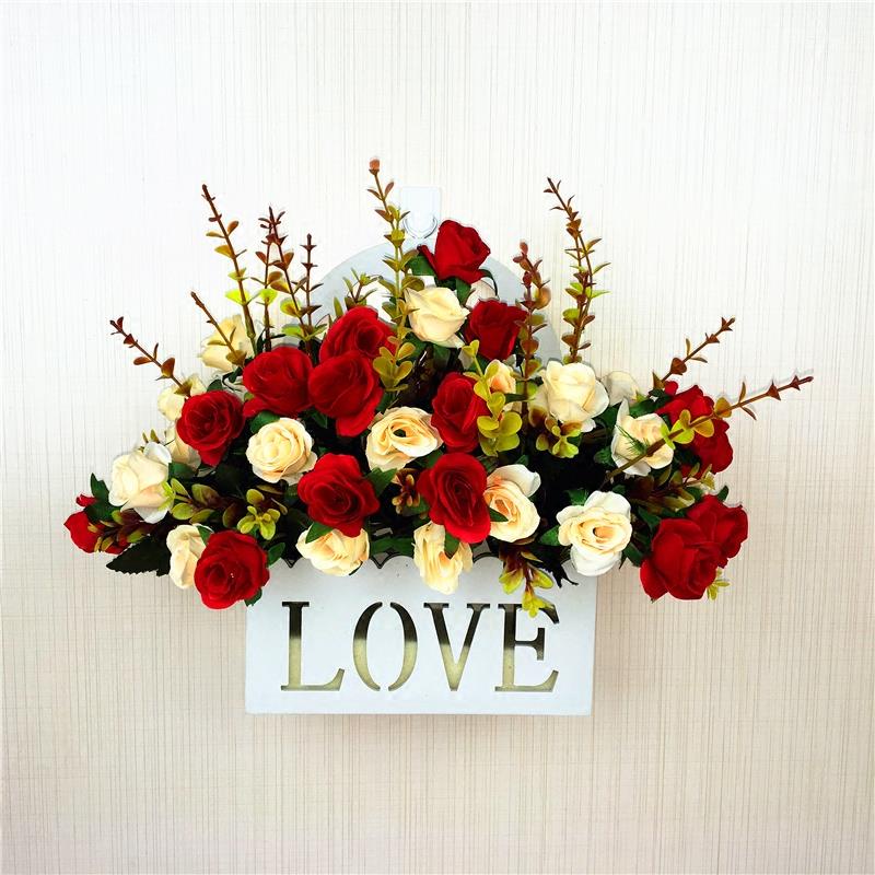 【Ready Stock】Bunga Tiruan Set Bakul Gantung Rose Sutera Meja Makan ...