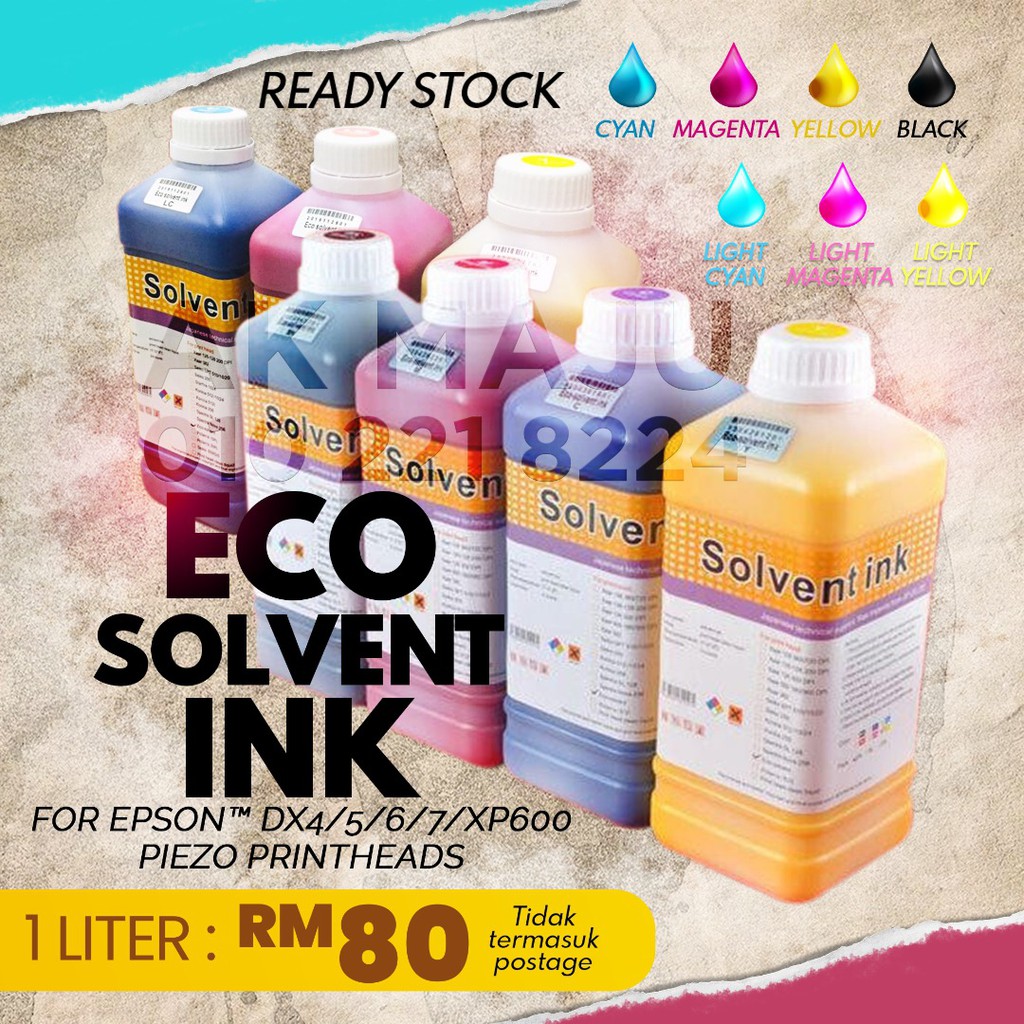 [READY STOCK in Malaysia] 1Liter Eco Solvent Ink for Epson™ DX4/5/6/7 ...