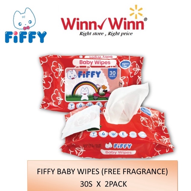 FIFFY Baby Wipes Fragrance Free (30s x 2) | Shopee Malaysia
