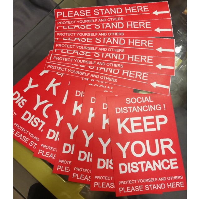 Mk sticker + lamination ( keep your distance / please stand here ... Mk sticker + lamination ( keep your distance / please stand here ...