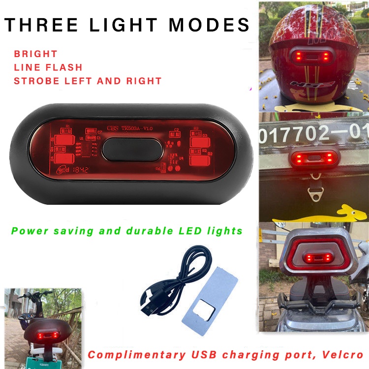 Helmet Lamp Smart Light Night Warning Motorcycle Cycling Safety Signal ...