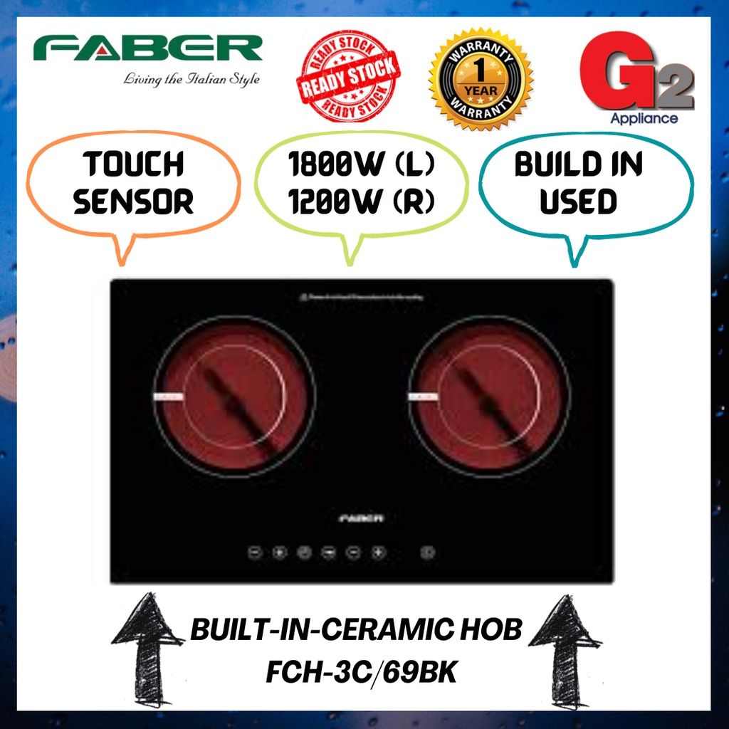 FABER (READY STOCK) BUILT-IN-CERAMIC HOB FCH-3C/69BK - FABER WARRANTY ...