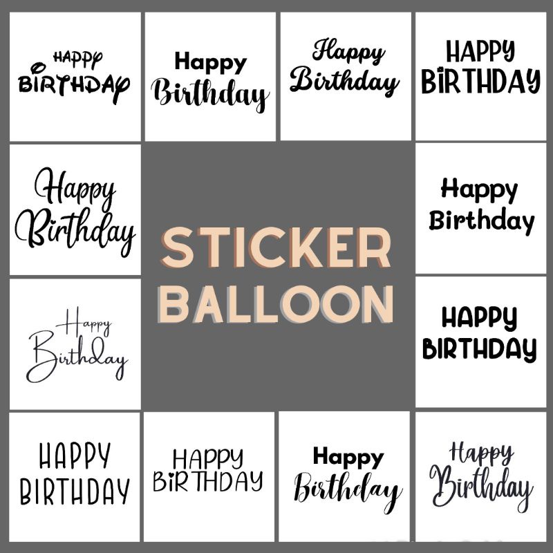 Happy Birthday Ballon Sticker | Shopee Malaysia