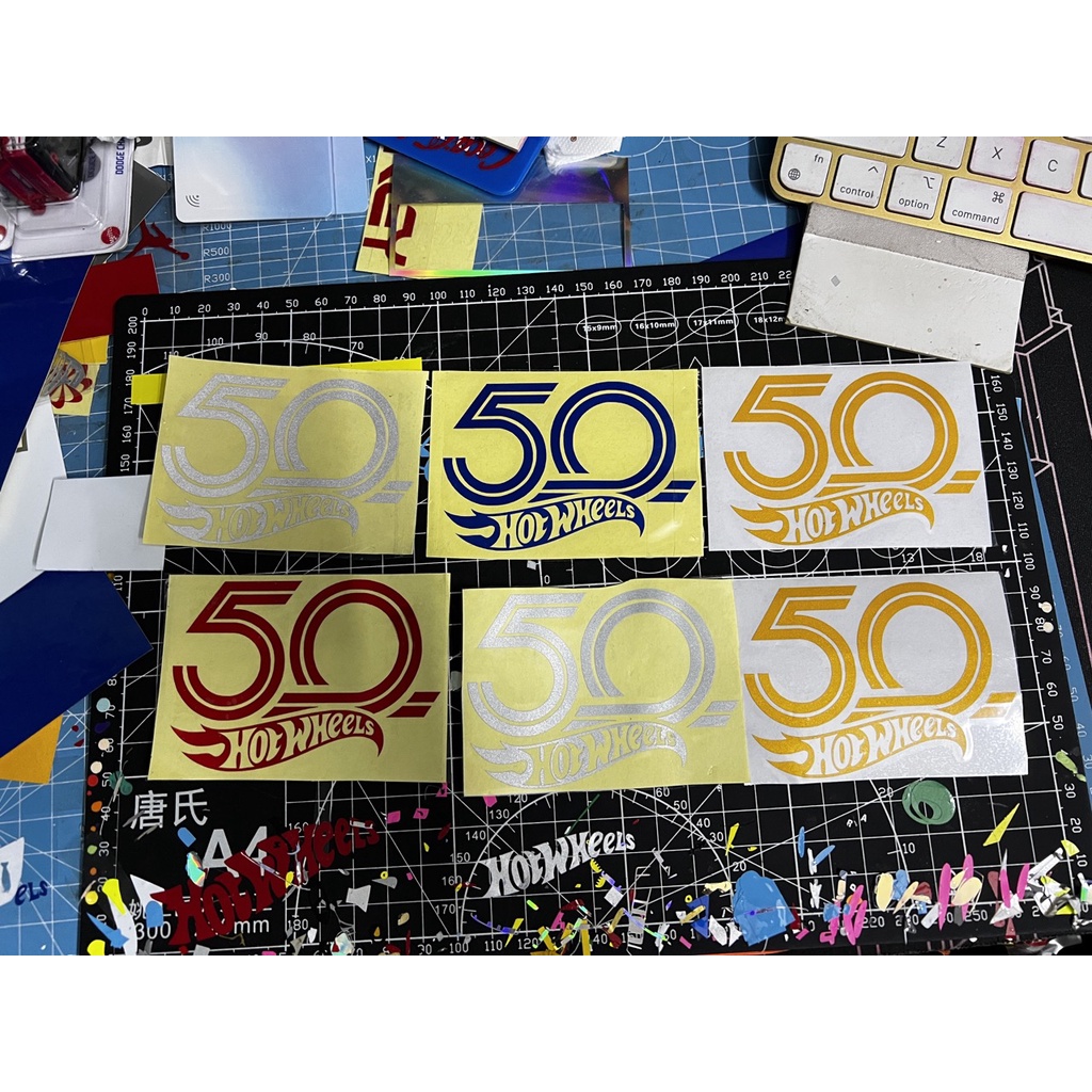 Hot Wheels 50TH cuting stickers sticker potong (reflective sticker ...