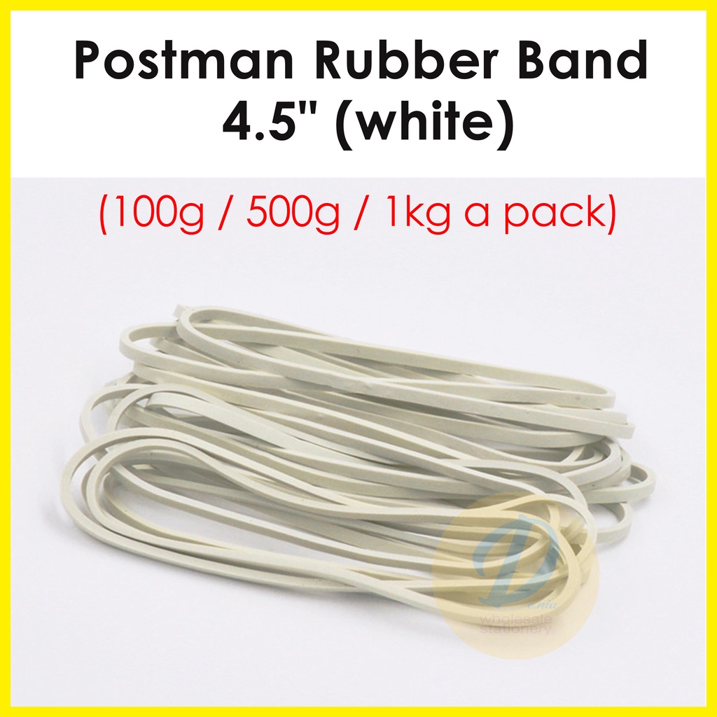 [Ready Stock] High Quality PostMan Rubber Band 4.5" White | Shopee Malaysia
