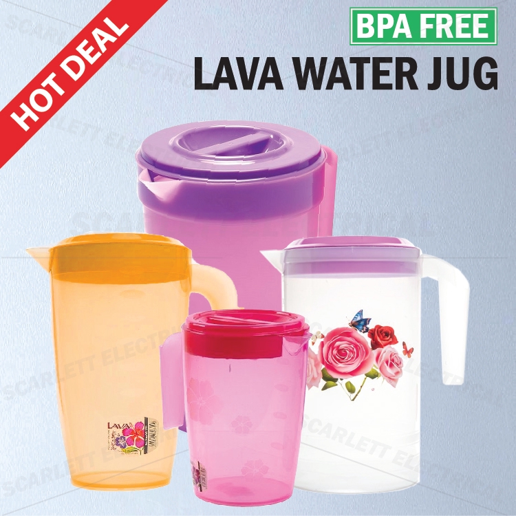 LAVA Plastic Water Jug Kitchen Serving Drink Container BPA FREE Safe ...