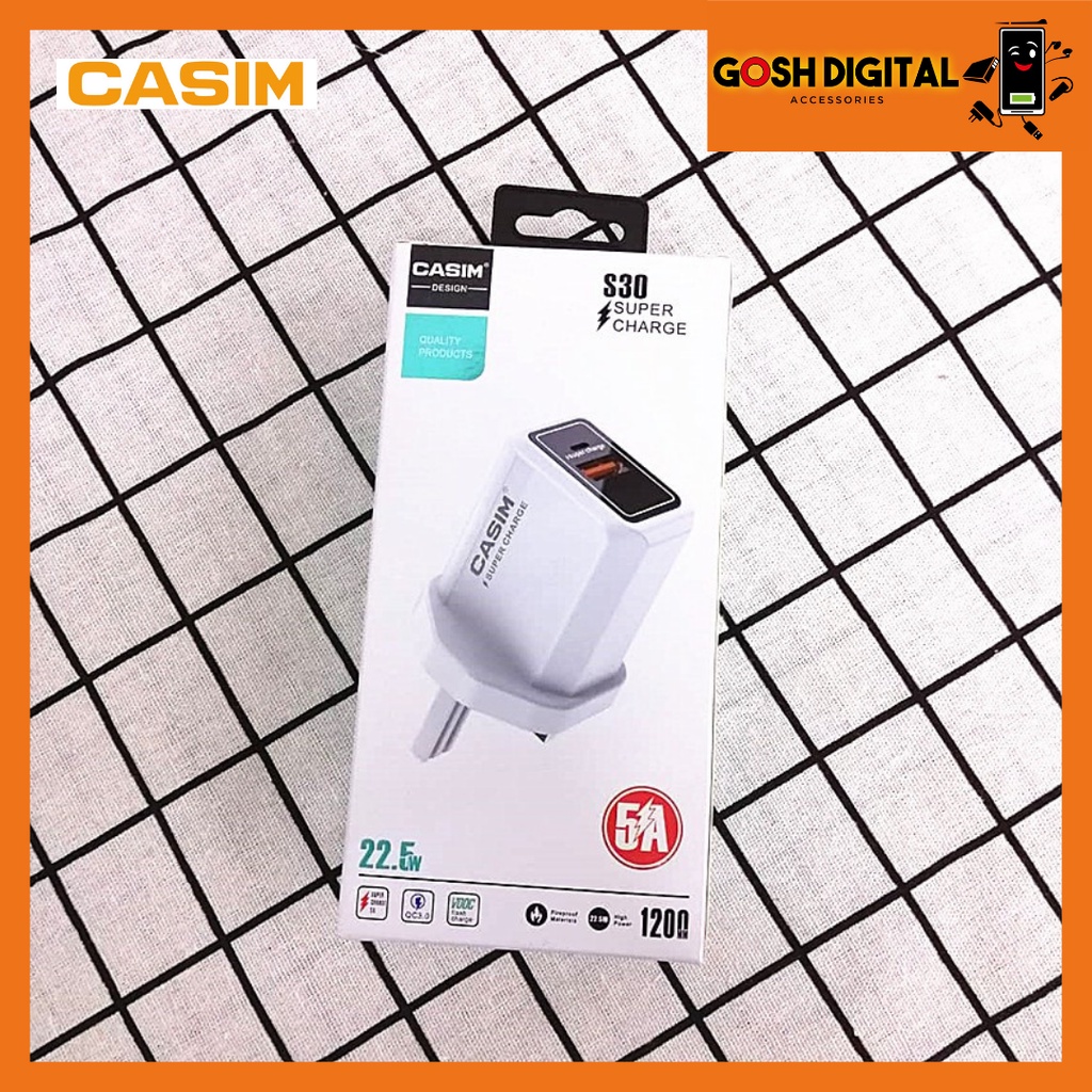【Genuine Product】CASIM S30 22.5W 5A Super Fast Charging Charger Adaptor ...