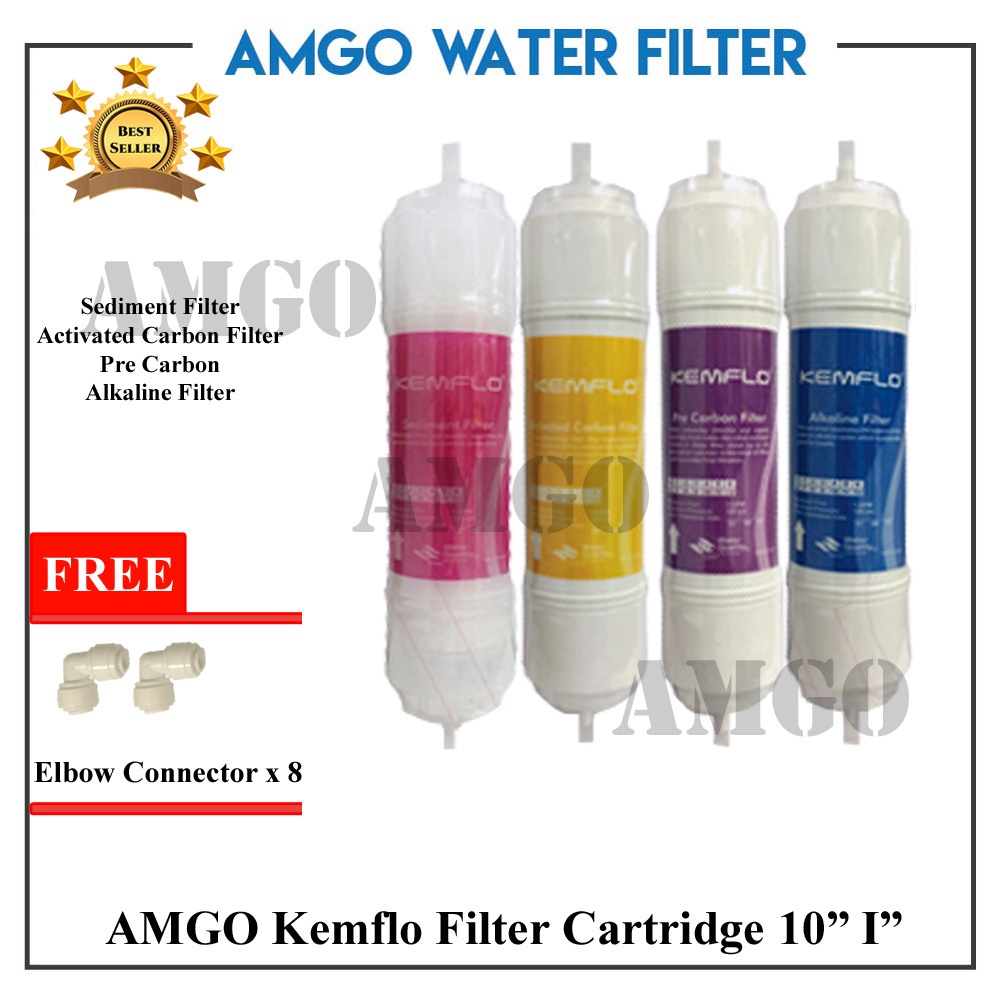 AMGO KEMFLO Korea Alkaline Water Dispenser Purifier Filter Cartridge "I ...