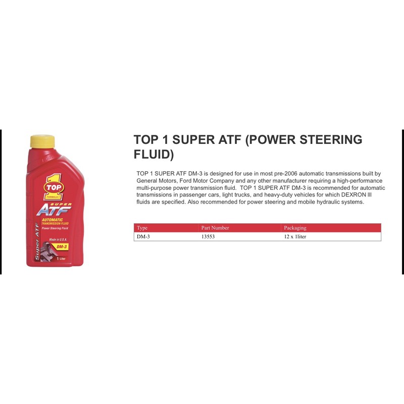 10392-5 Top 1 DM-3 Super ATF/ Power Steering Fluid (18 liter) | Shopee ...