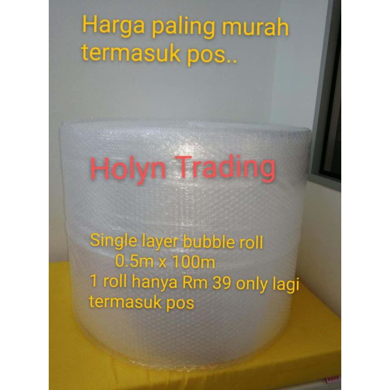 SINGLE LAYER 50cm X 100Meter Bubble roll( 2 roll per Bag) | Shopee Malaysia