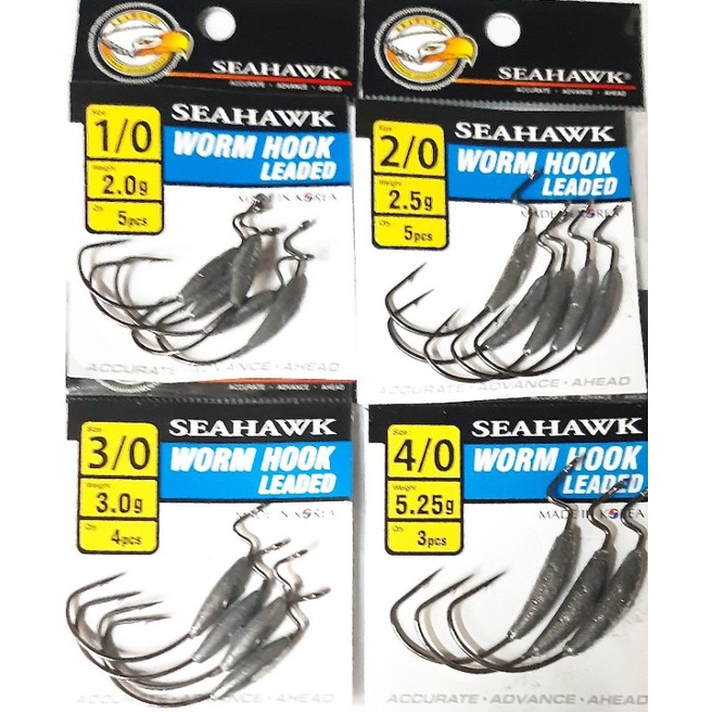 SEAHAWK WORM HOOK LEADED | Shopee Malaysia