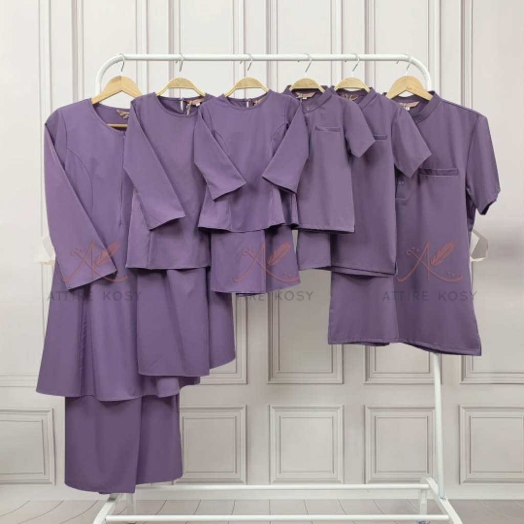 Baju Raya Sedondon Grape Purple Ungu Lavender Baju Kurung Baju Melayu ...