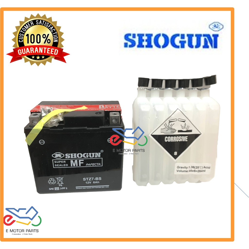 SHOGUN BATTERY STZ7-BS SHOGUN STZ7L-BS BATTERY CONVENTIONAL BATTERY ...