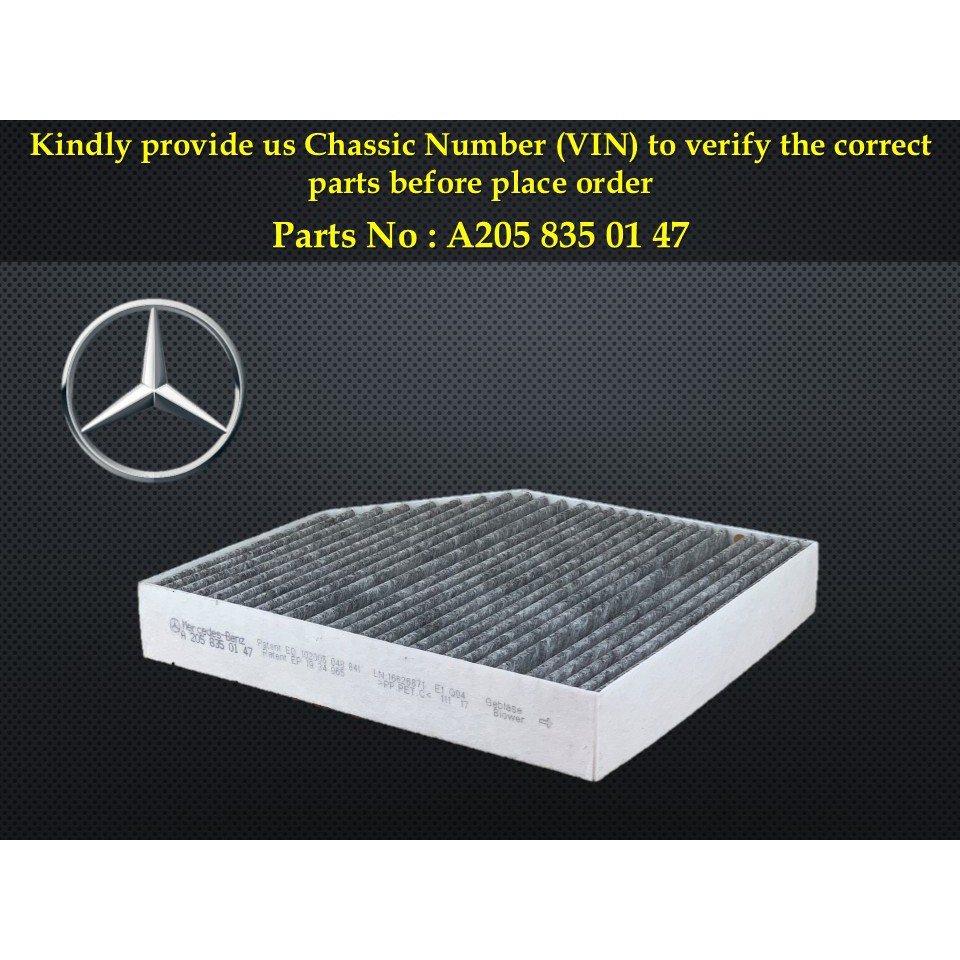 Mercedes Benz - C-CLASS W205 S205 GLC X253 Aircond Filter Cabin Air ...