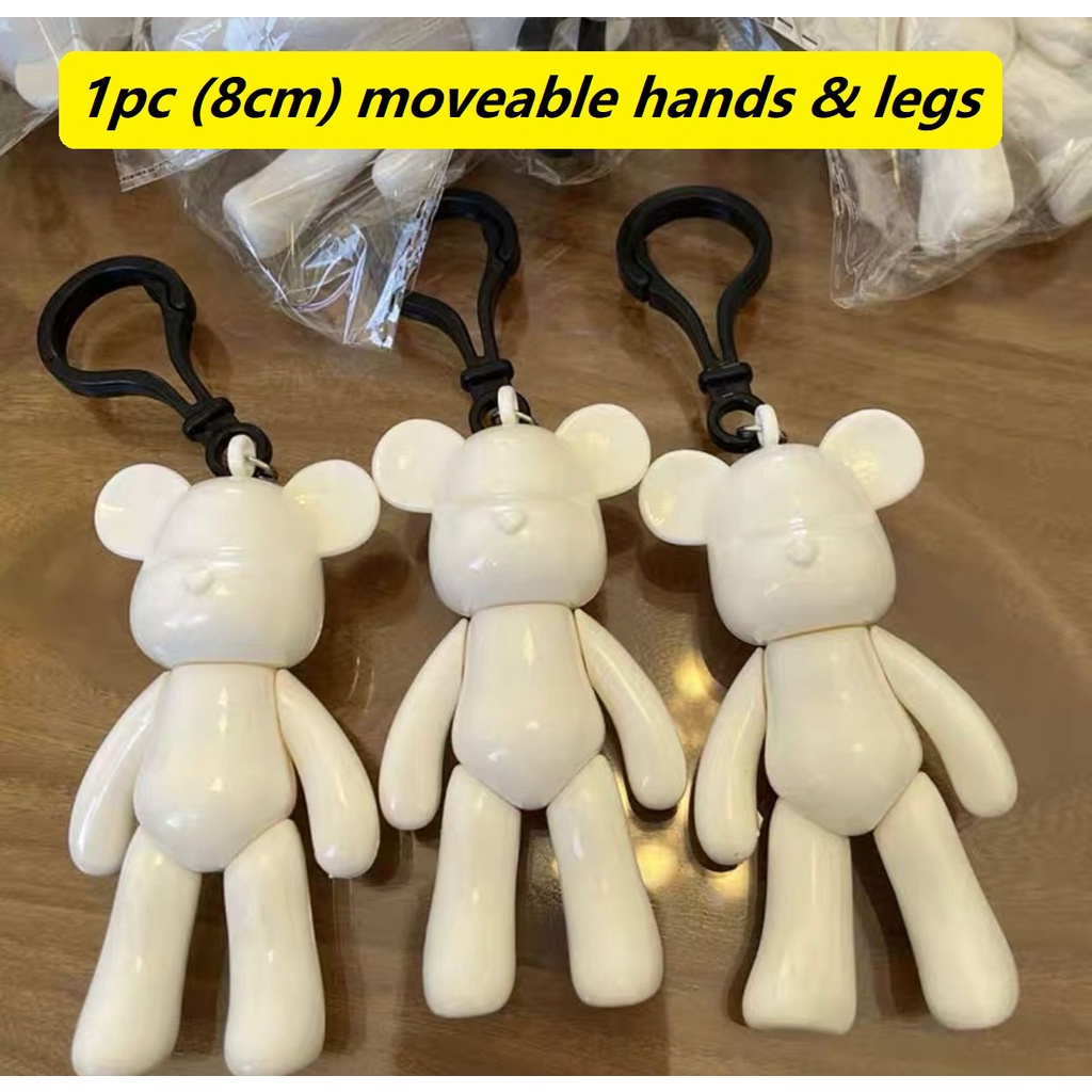 8cm 23cm 33cm DIY Fluid Bear Bearbrick Keychain Bear Handmade DIY ...
