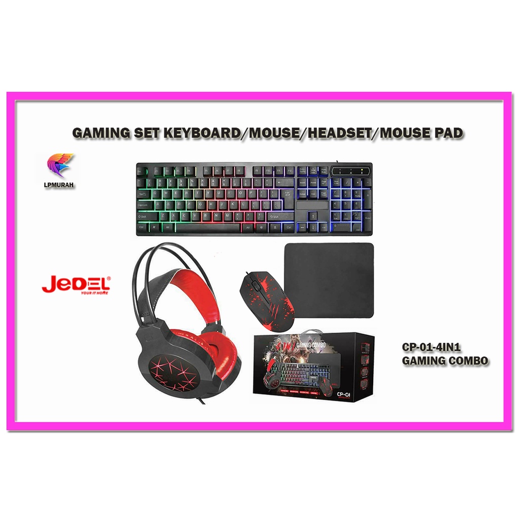 JEDEL CP-01 4IN1 GAMING COMBO SET RGB GAMING KEYBOARD/RGB GAMING MOUSE ...