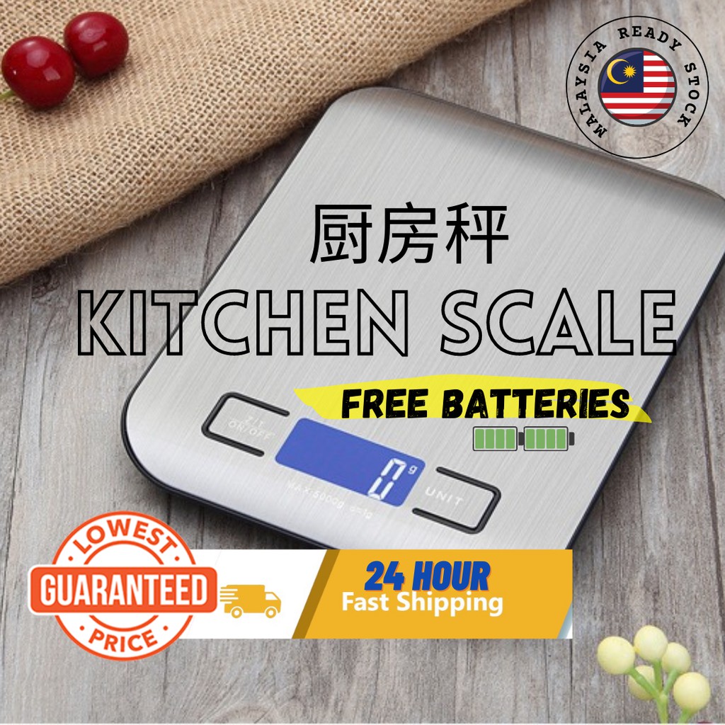 10kg/1g Electronic food USB charge kitchen scale Stainless steel ...