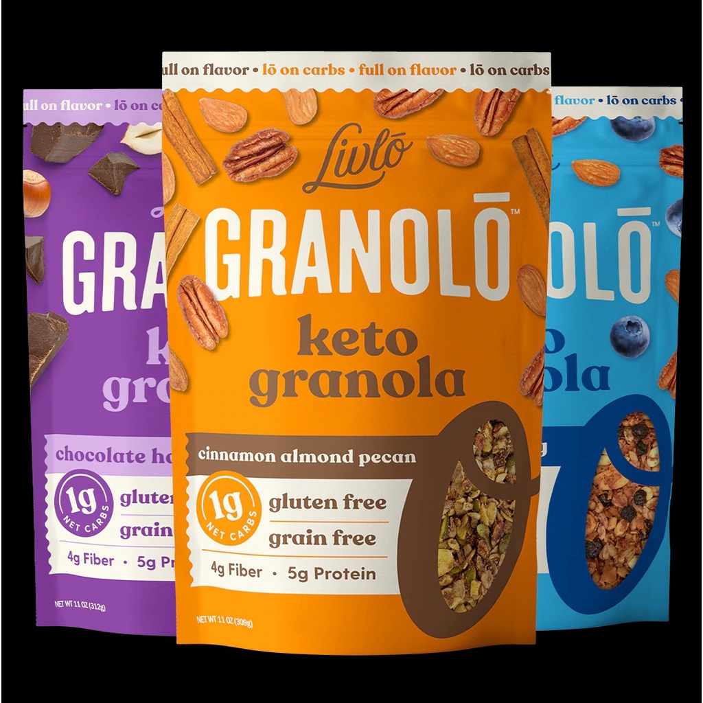 Livlo Granolo Keto Granola Chocolate Hazelnut Cinnamon Blueberry 312g ...