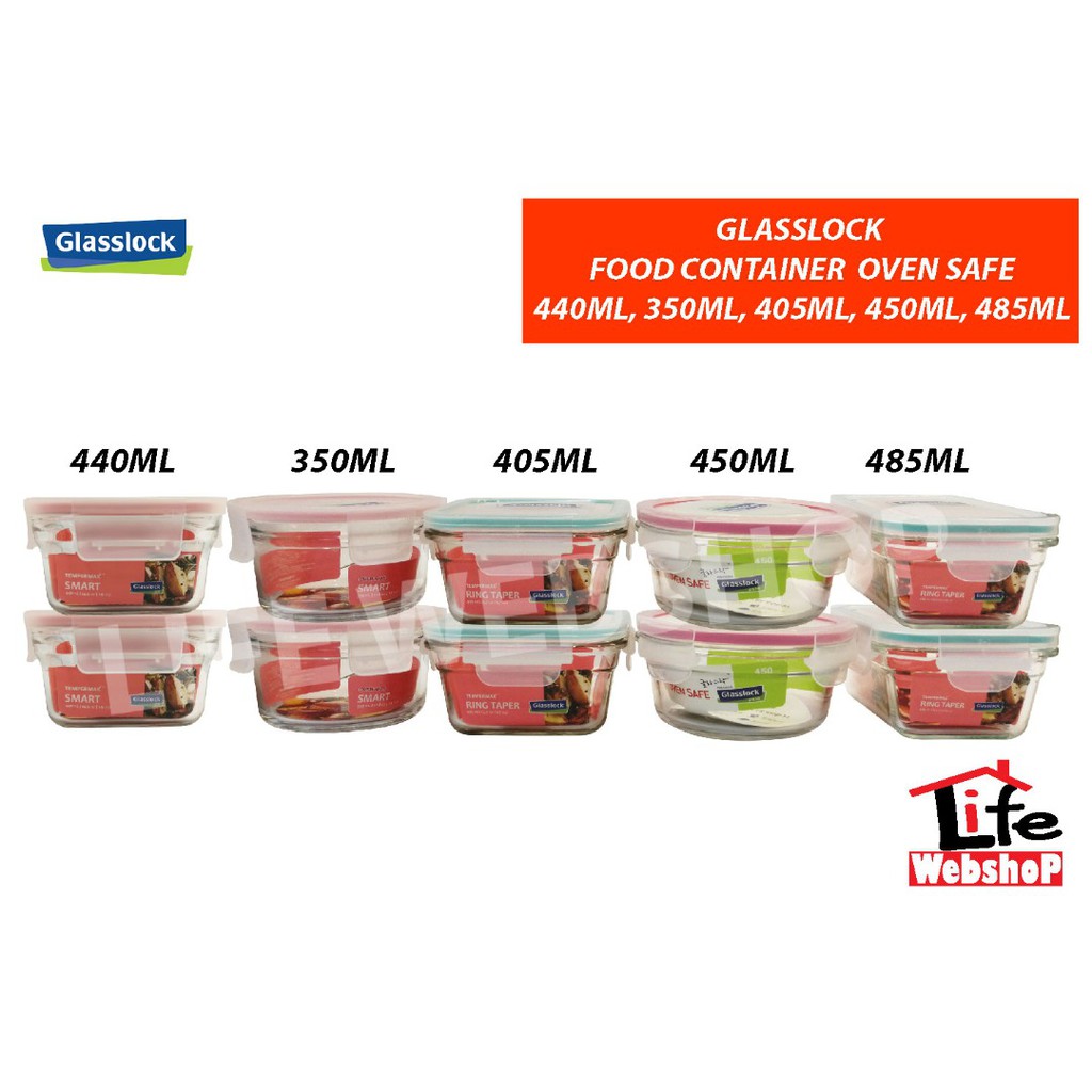 GLASSLOCK FOOD CONTAINER OVEN SAFE (SMALL SIZES) | Shopee Malaysia