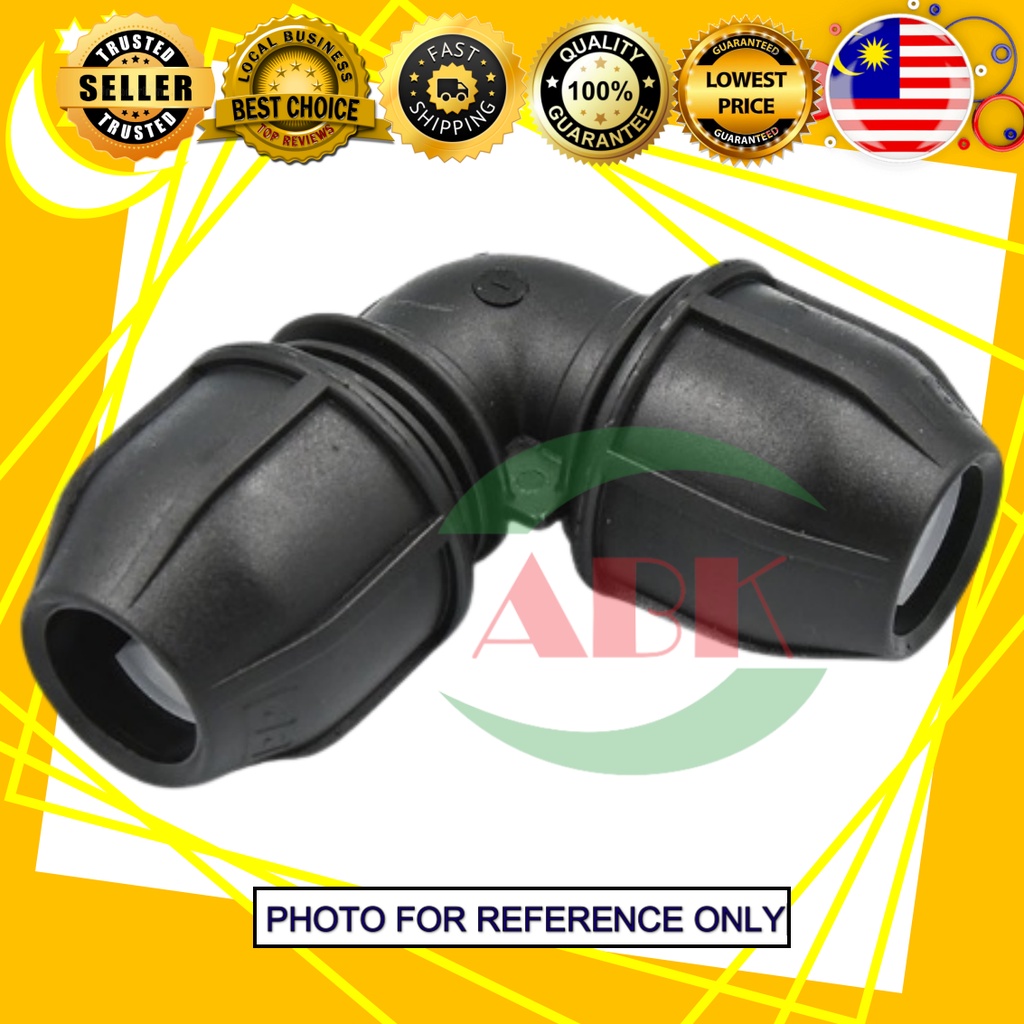 POLY FITTINGS - HDPE POLY PIPE ELBOW EQUAL BEND [MADE IN MALAYSIA ...