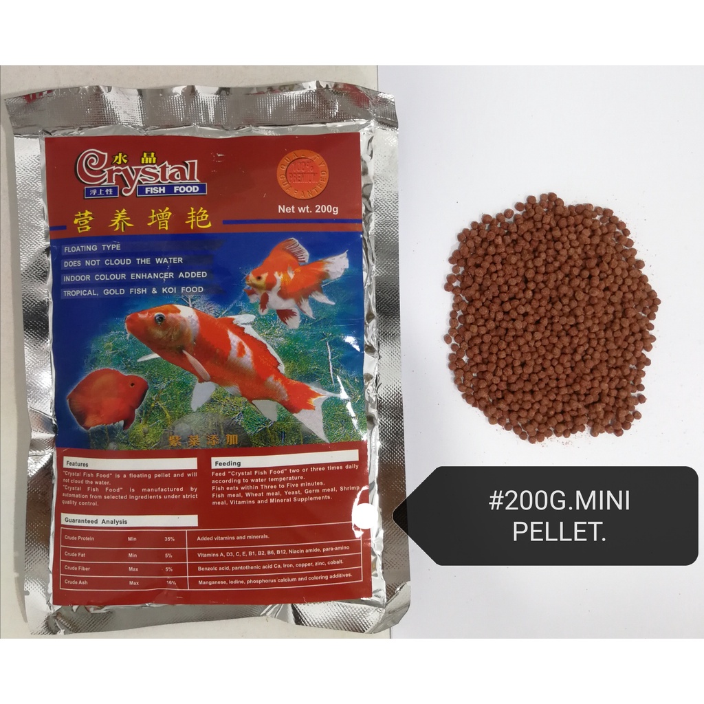Crystal Fish Food 200gram Mini Feed Aquarium Makanan Ikan Akuarium ...