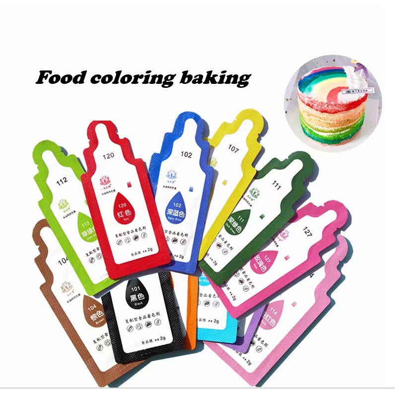 12 Colors Food Coloring Colouring Set Baking Edible Pigment for Cake ...