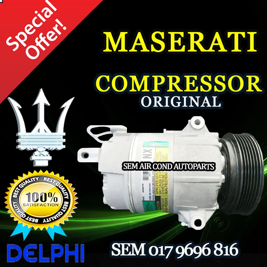 MASERATI 6PK ORIGINAL DELPHI COMPRESSOR/ KOMPRESOR (CAR AIRCOND SYSTEM ...