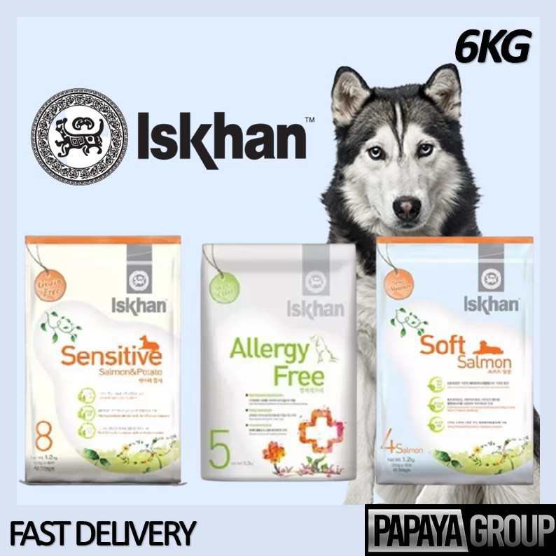 Iskhan Korean Dog Dry Food 6KG - ( Soft Salmon, Sensitive Salmon Potato ...