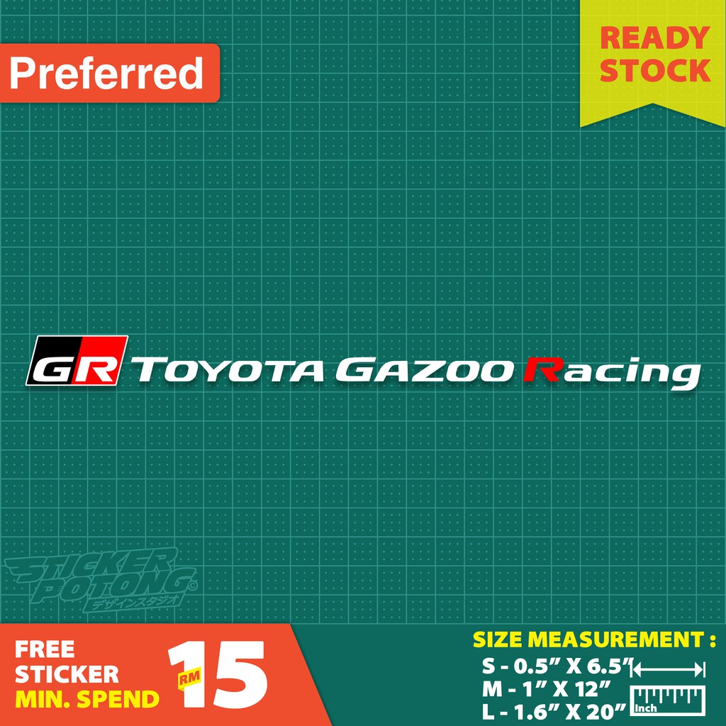 TOYOTA GAZOO RACING (STICKER POTONG) | Shopee Malaysia