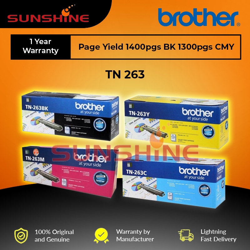 Original Brother TN-263 CMYK Toner Cartridge L3230CDN / DCP-L3551CDW ...