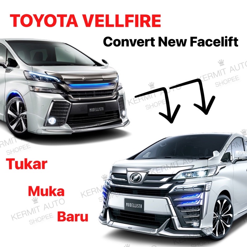 RAYA OFFER VELLFIRE 2015 to 2018 FACELIFT LOOK FRONT BUMPER AND FRONT ...