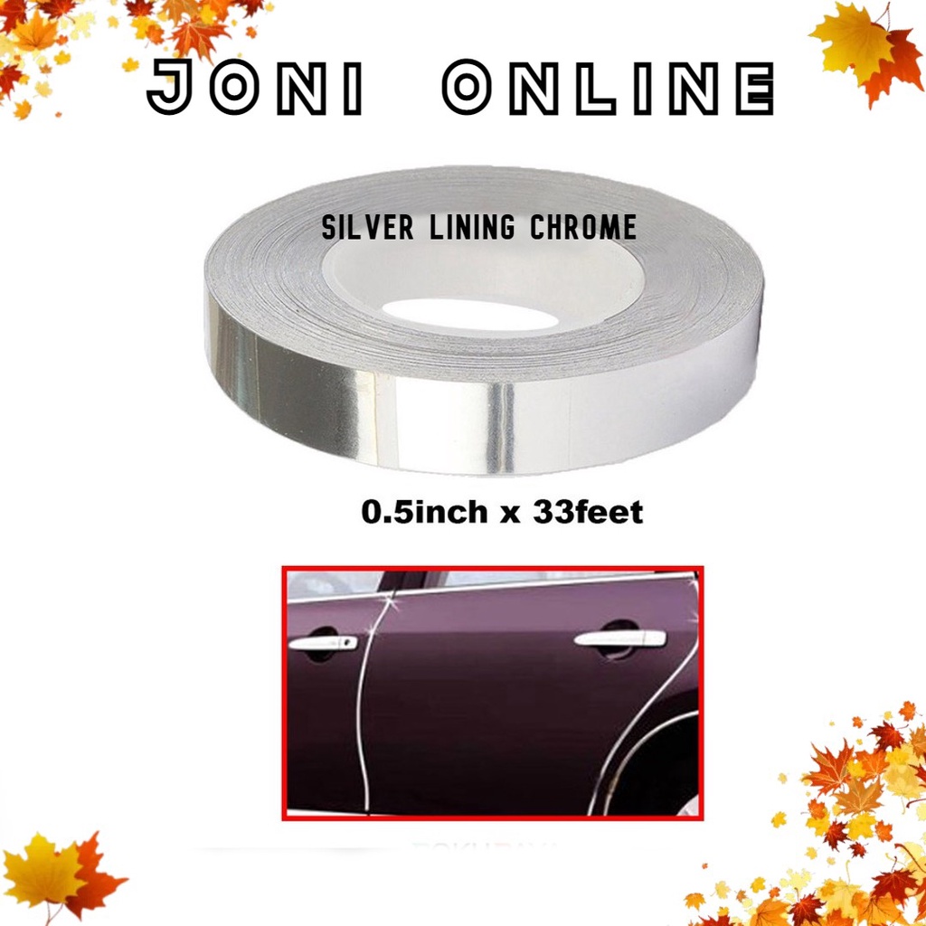 CLEAR STOCK BUY 2 FREE 1 (12mm x 10meter) Silver Lining Chrome ...