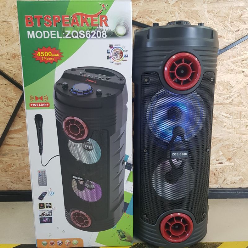 ORI BT Speaker Bluetooth ZQS-6208/Zqs 4210Super Bass/Karaoke | Shopee ...