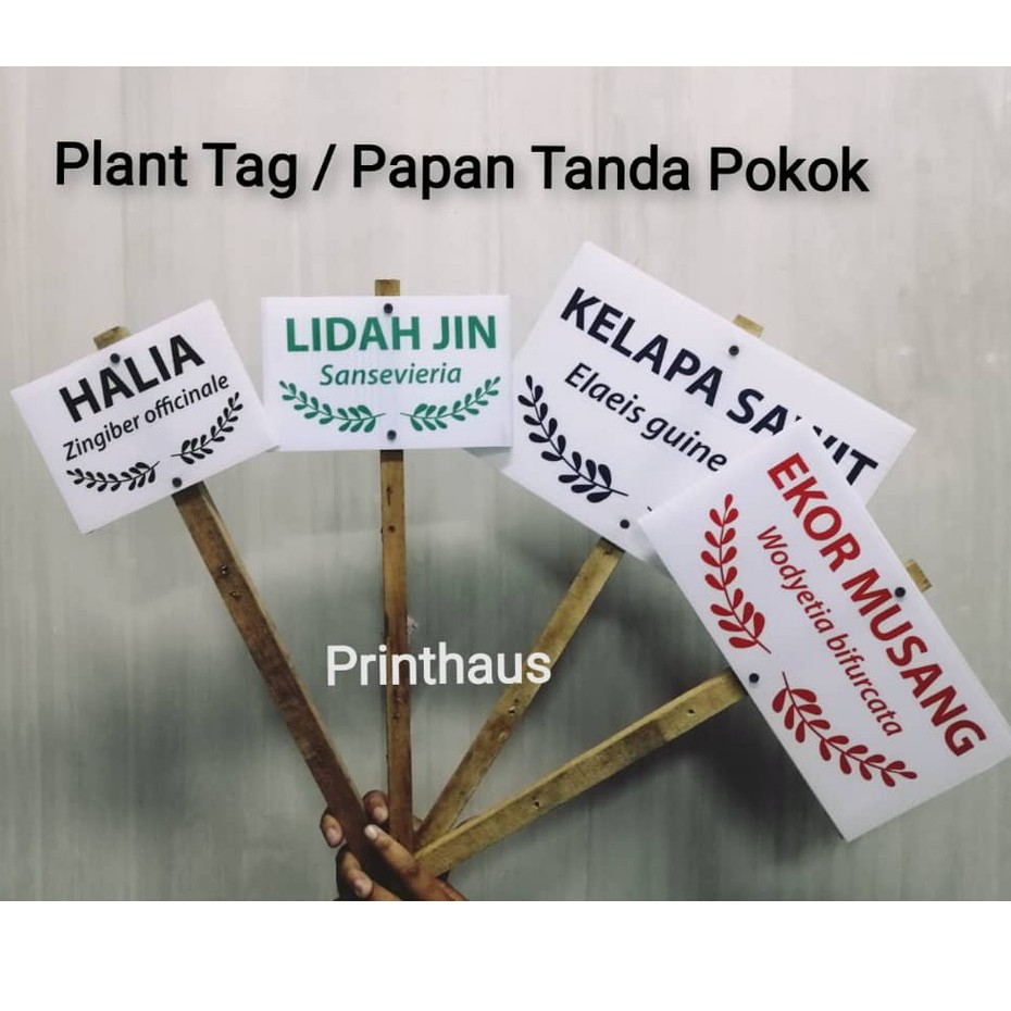 Custom Name Plant Tag Signboard Pokok Label Pokok Nama Tumbuhan Marker Nursery Garden Deco ...