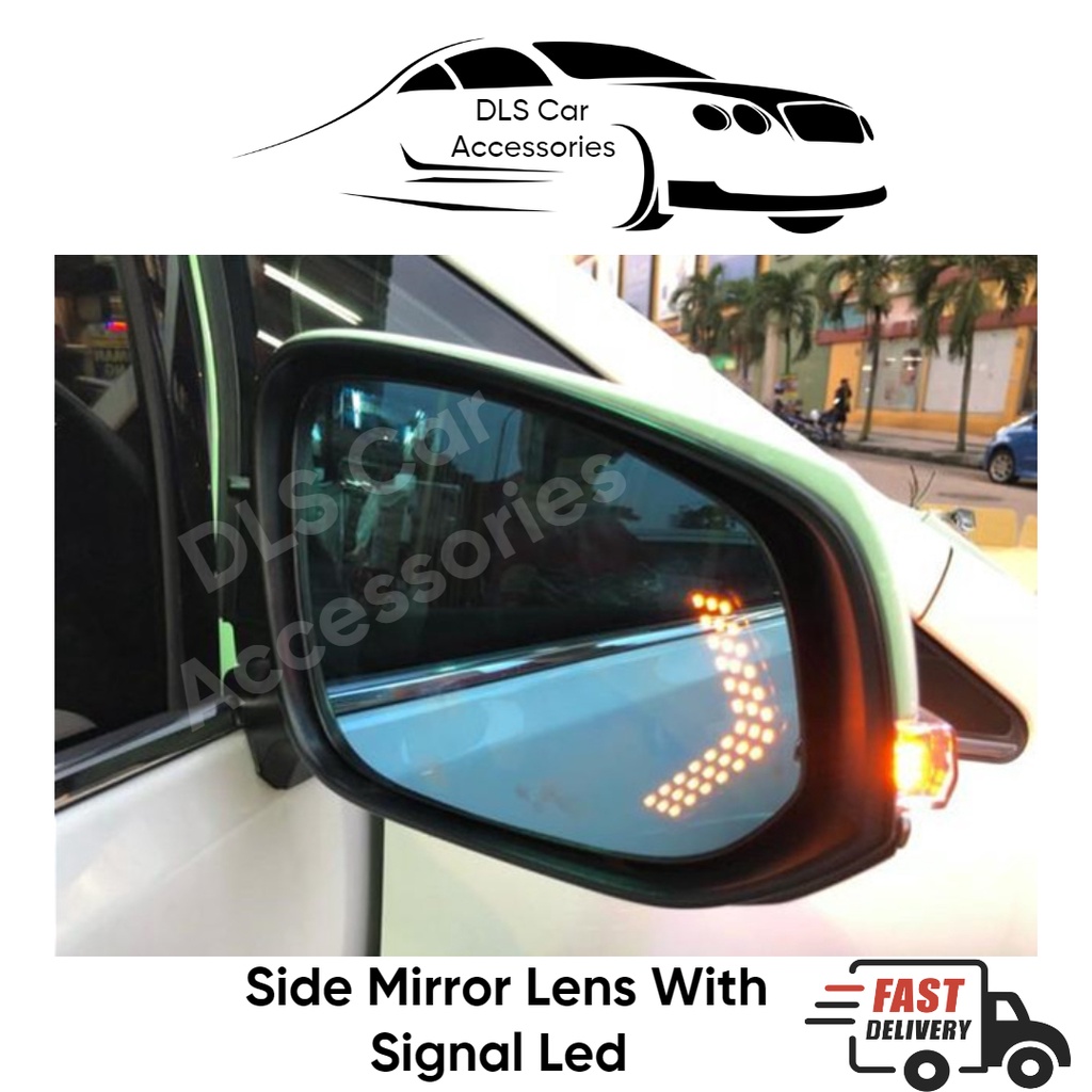 Side Mirro Lens With Signal Led Alza/ Bezza/ Myvi Icon/ Vellfire ...