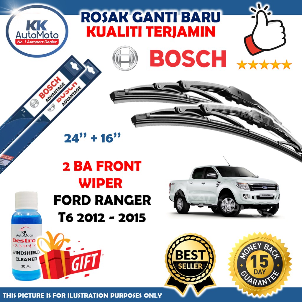 Ford Ranger T6 2012 - 2015 24" Inch + 16" Inch BA2416 Genuine Bosch ...