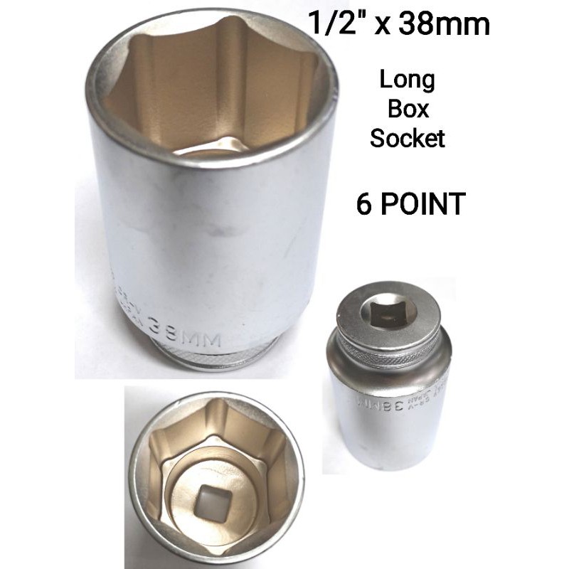 1/2"x38mm Box Socket 6point Deep Length 1/2"x38mm Box Socket 1/2"x38mm ...
