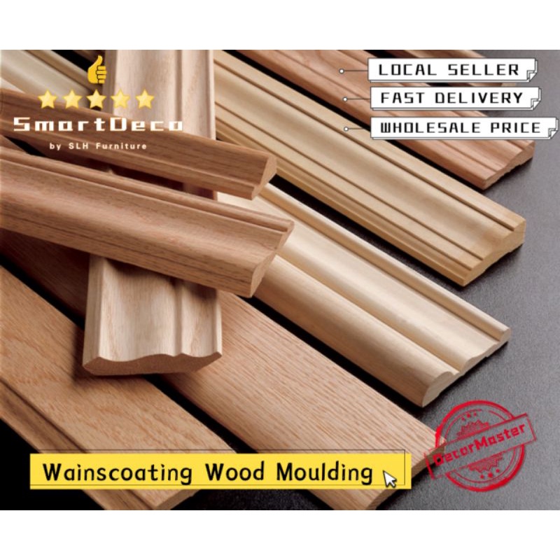 WM01 Wooden Moulding Wainscoating Wood Kayu Seni Furniture Art | Shopee ...