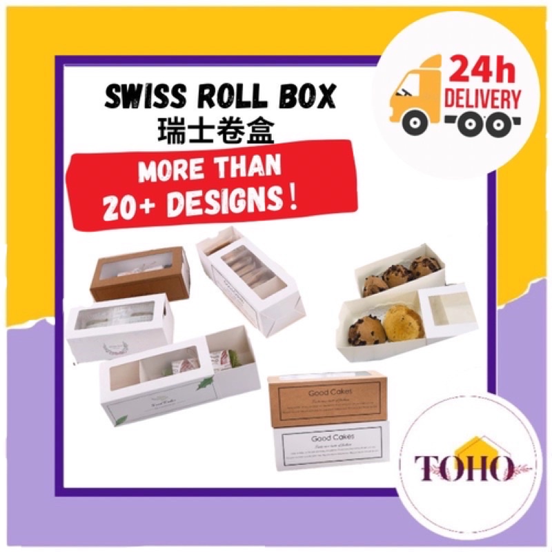 Raya sales/Raya box/Swiss roll Box/Rectangle Window Drawer Cake Box ...